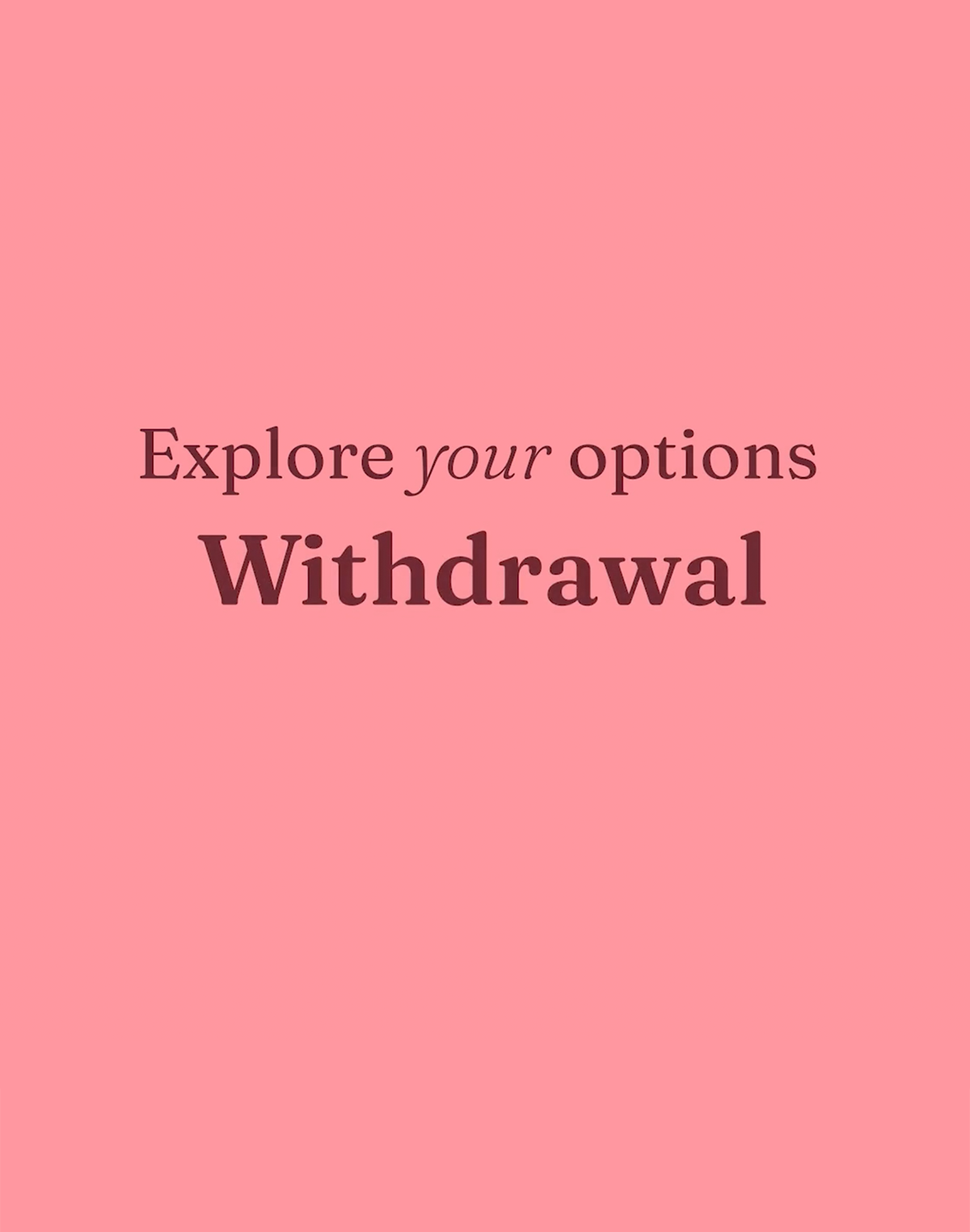 Withdrawal - On My Terms : On My Terms
